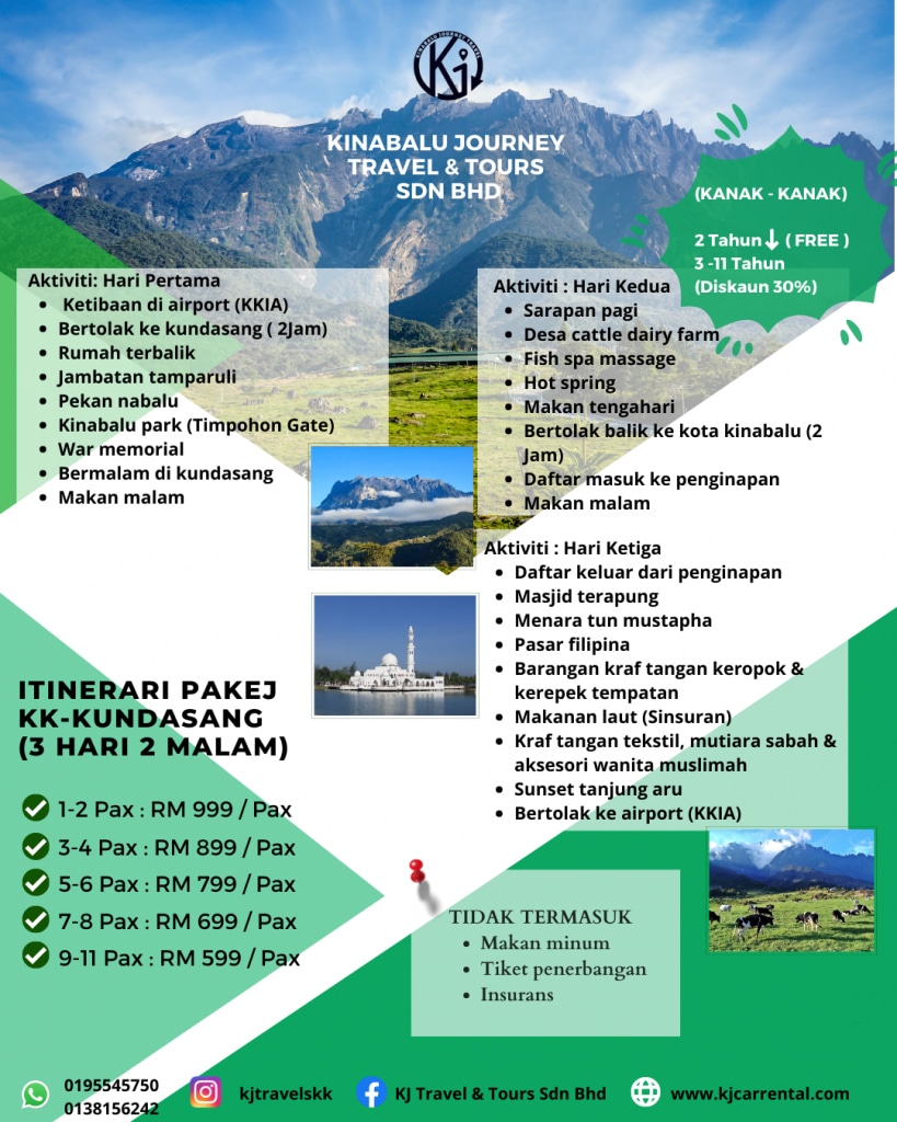 Pakej 3 Hari 2 Malam | Kinabalu Journey Car Rental